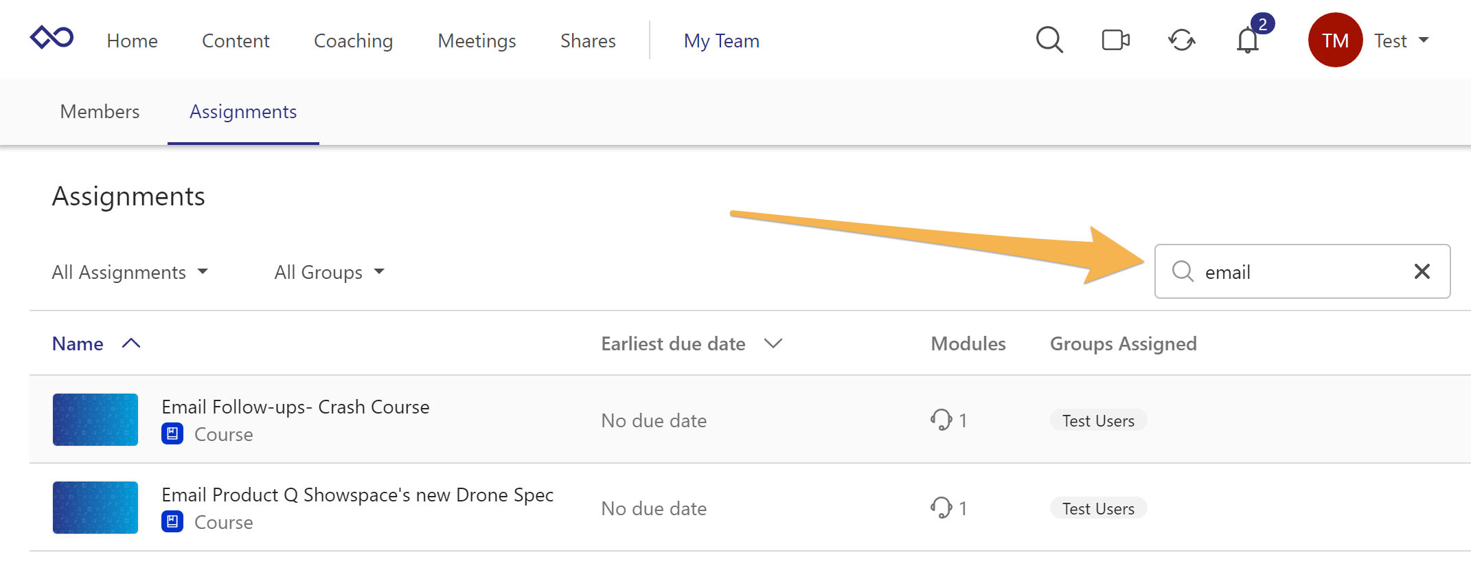 See your teams assignments in My Team hub: Assignments – Showpad Help ...
