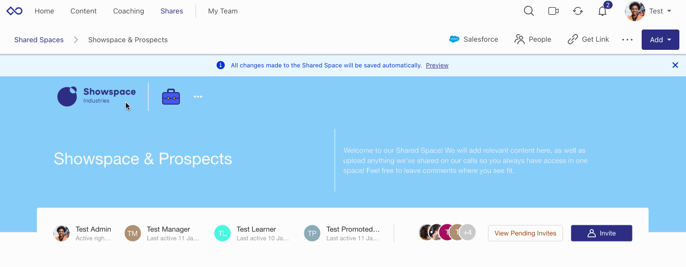 Create and duplicate Shared Spaces – Showpad Help Center