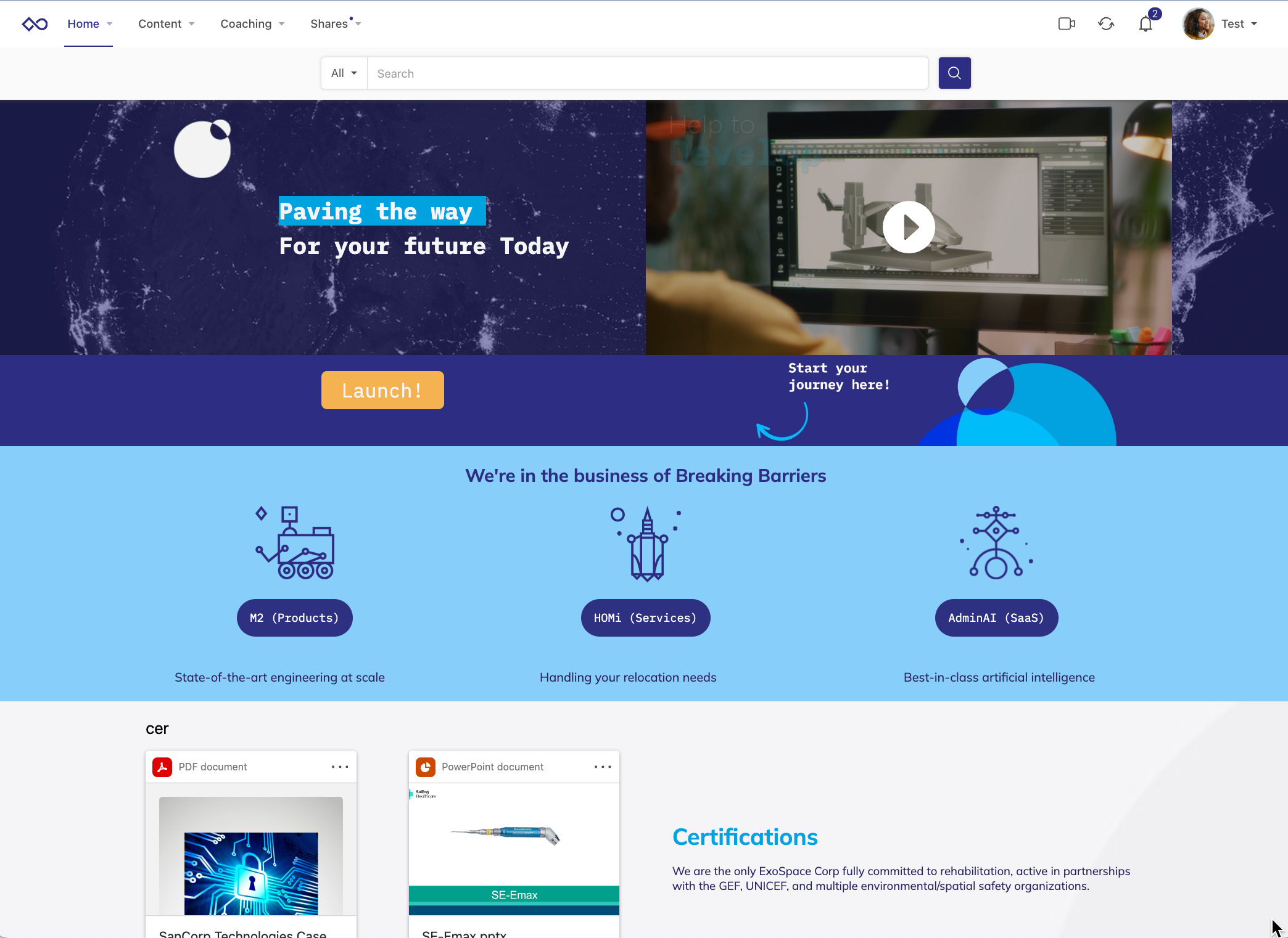Understanding your Home Screen or Custom Homepage – Showpad Help Center