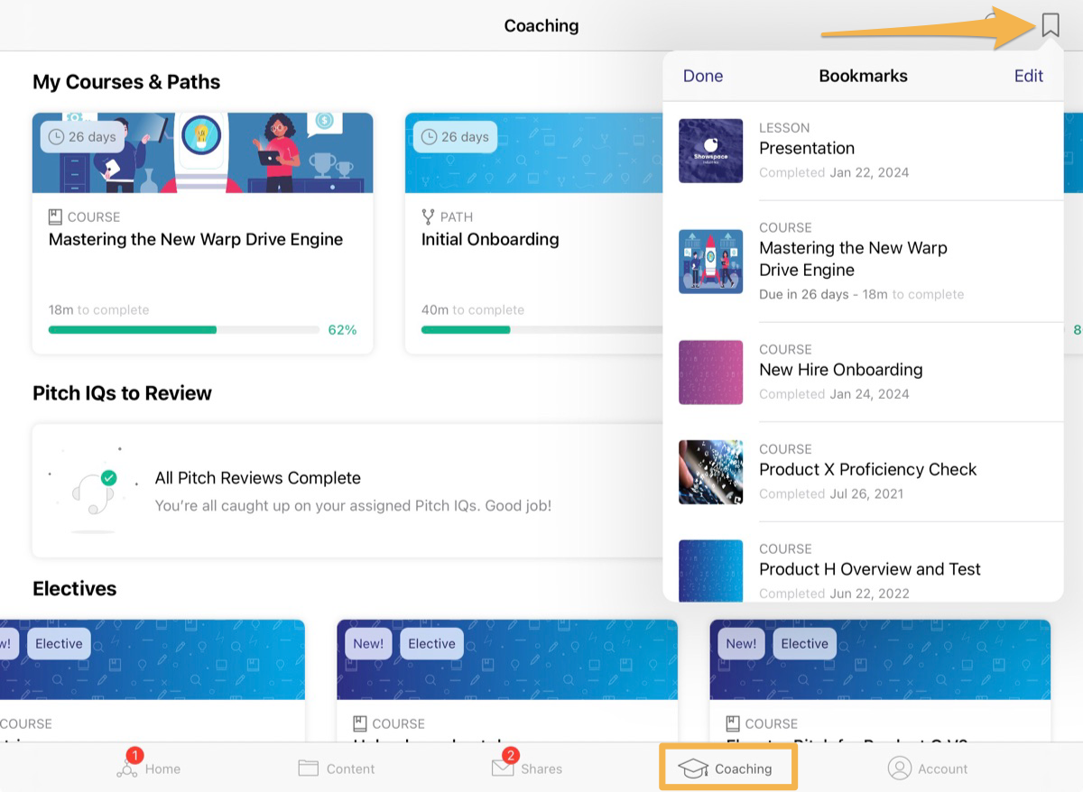 Bookmark Courses and find them later – Showpad Help Center