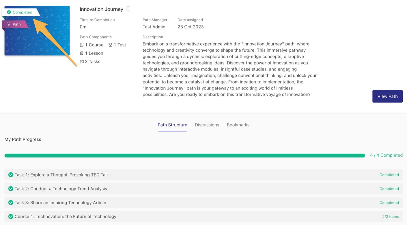 Follow a Path while learning – Showpad Help Center