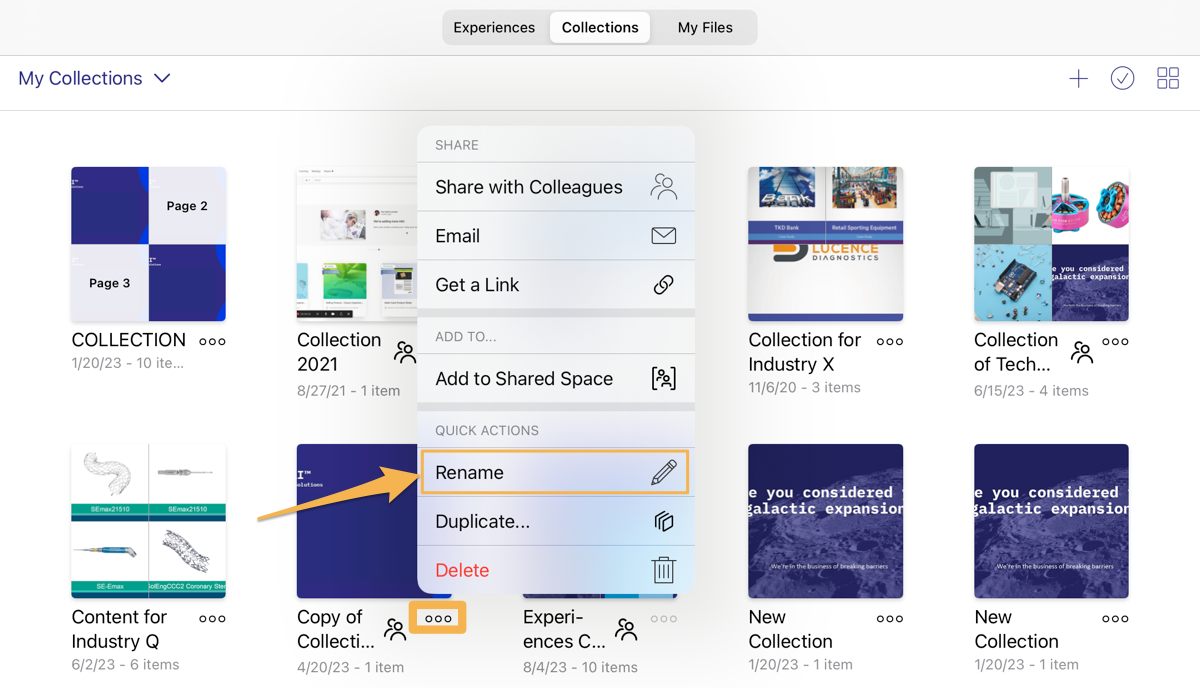 Manage your Collections – Showpad Help Center