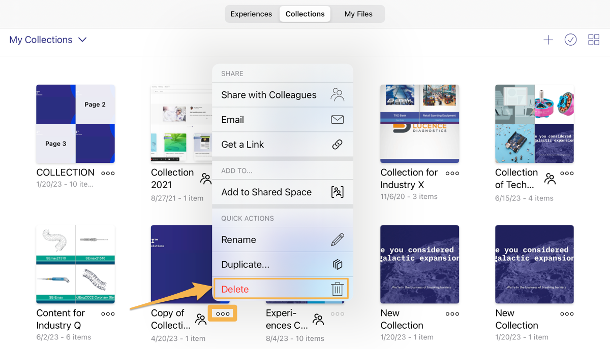 Manage your Collections – Showpad Help Center