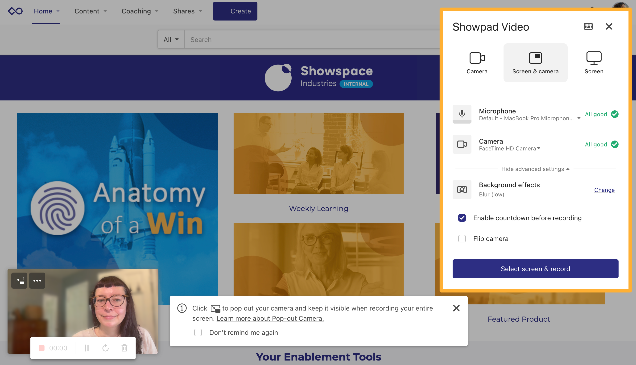 Record messages and tutorials with Showpad Video – Showpad Help Center