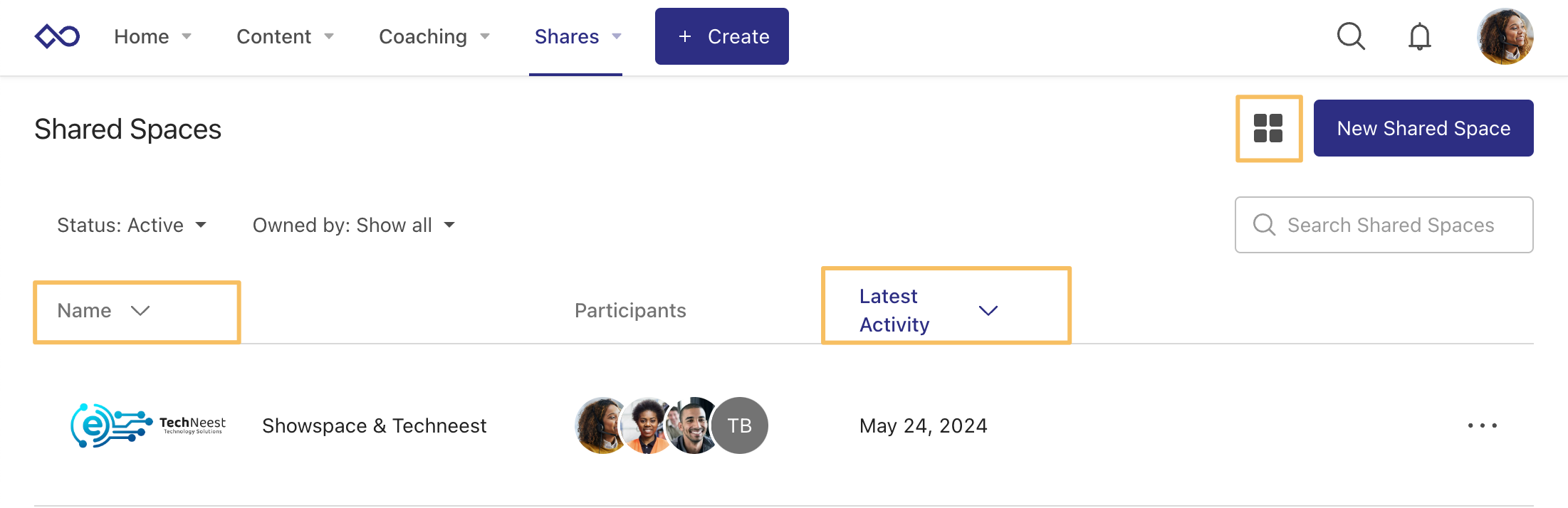 Interact with buyers in Shared Spaces – Showpad Help Center