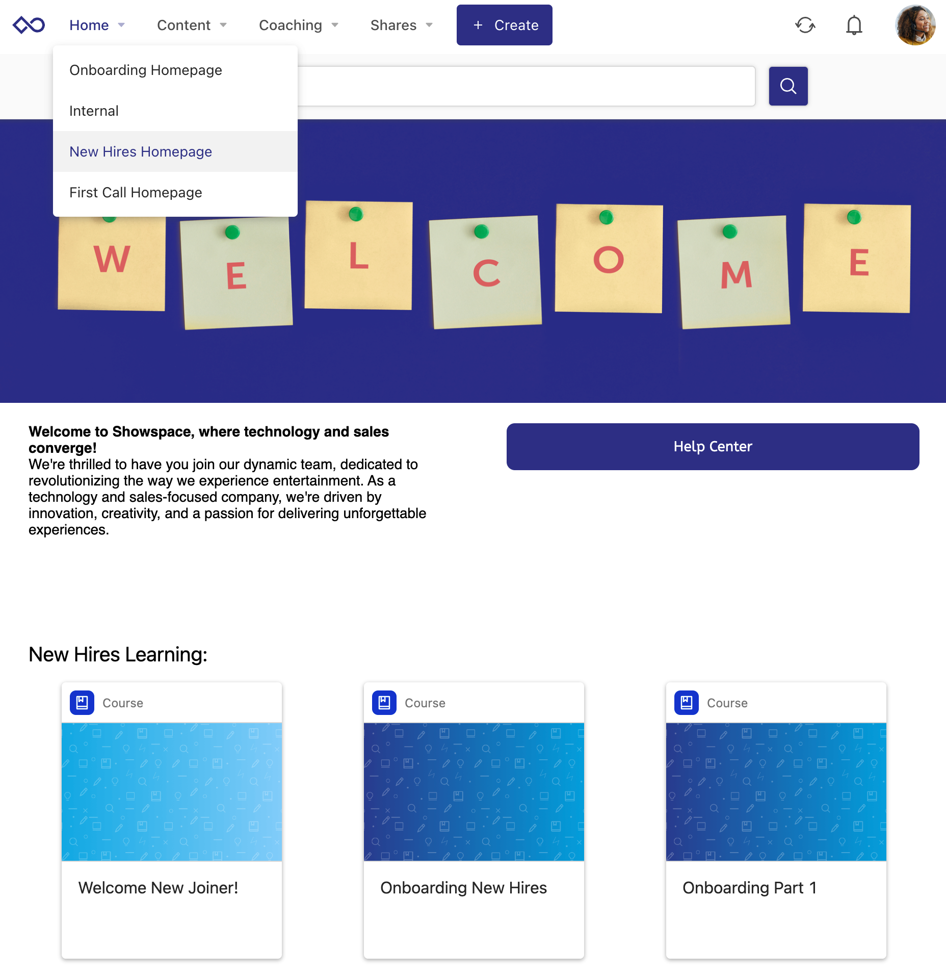 Understanding your Home Screen or Custom Homepage – Showpad Help Center