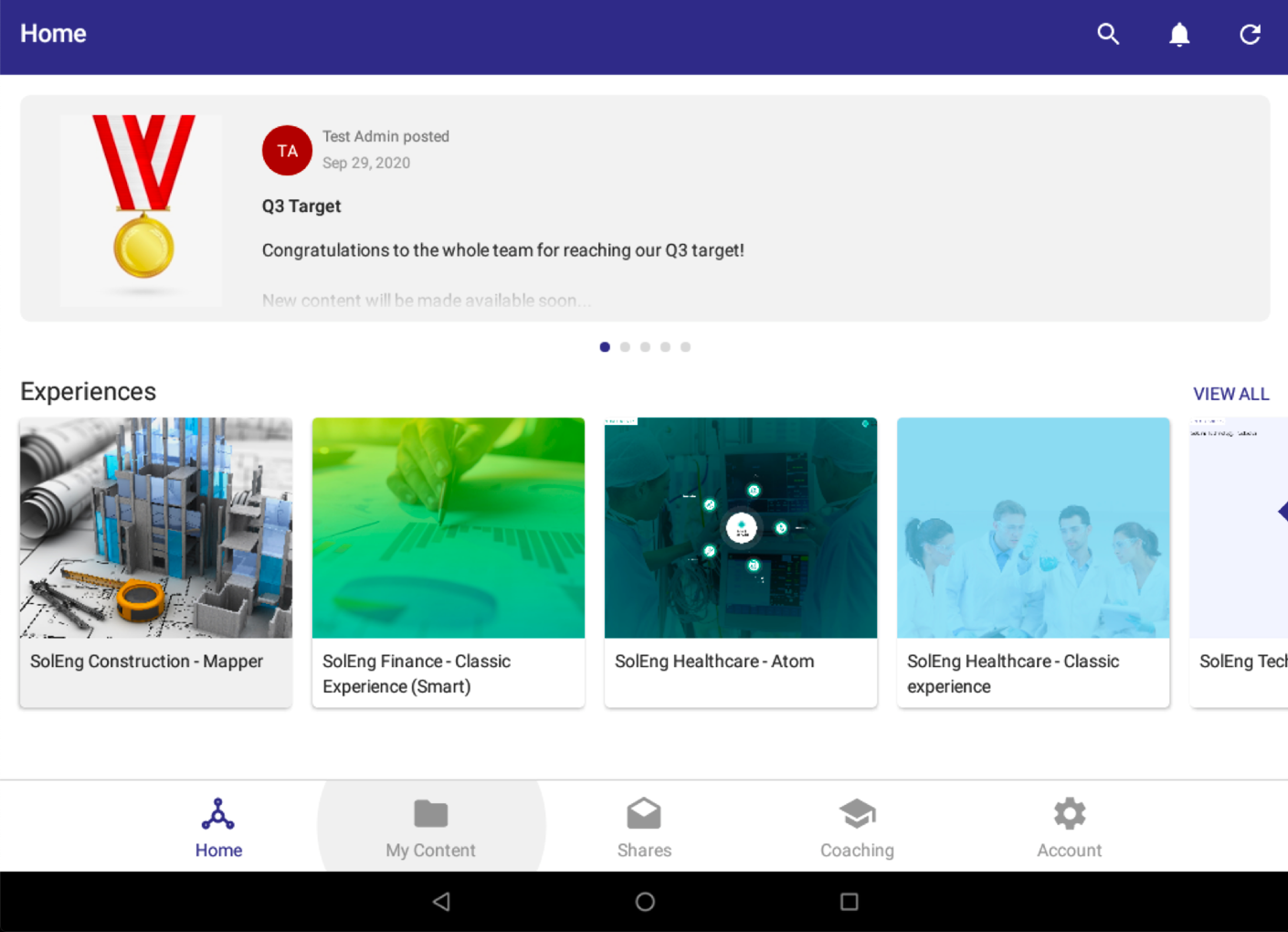 Understanding your Home Screen or Custom Homepage – Showpad Help Center