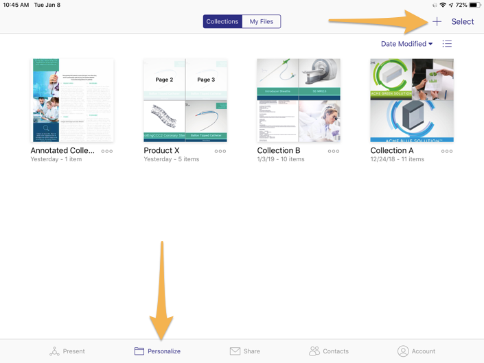Create personal Collections with selected content – Showpad