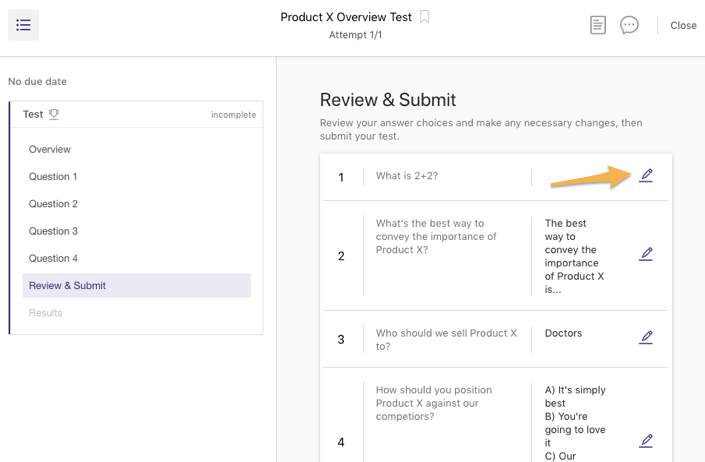 Completing tests and surveys – Showpad Help Center