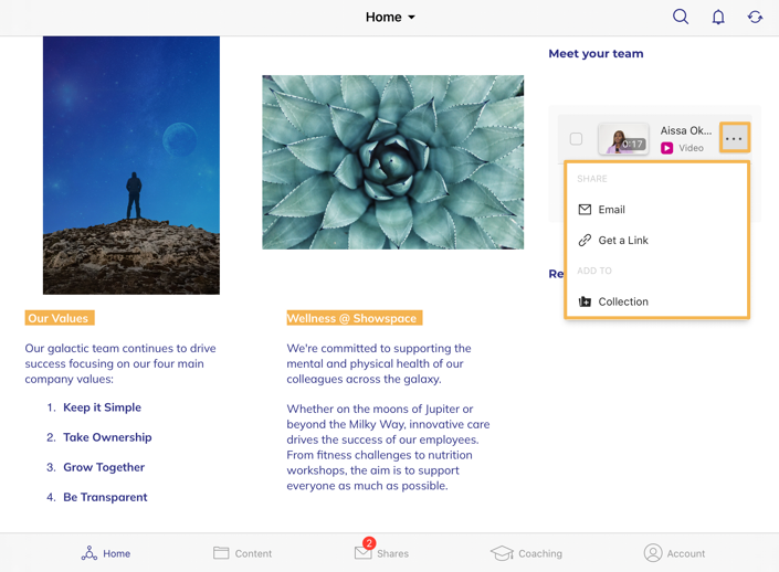 Understanding your Home Screen or Custom Homepage – Showpad Help Center