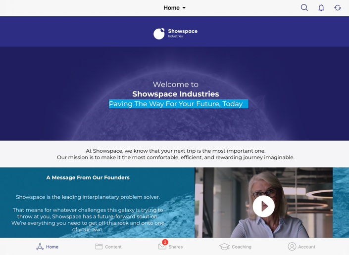 Understanding your Home Screen or Custom Homepage – Showpad Help Center