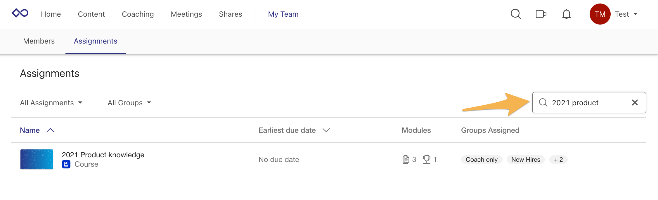 See your teams assignments in My Team hub: Assignments – Showpad Help Center