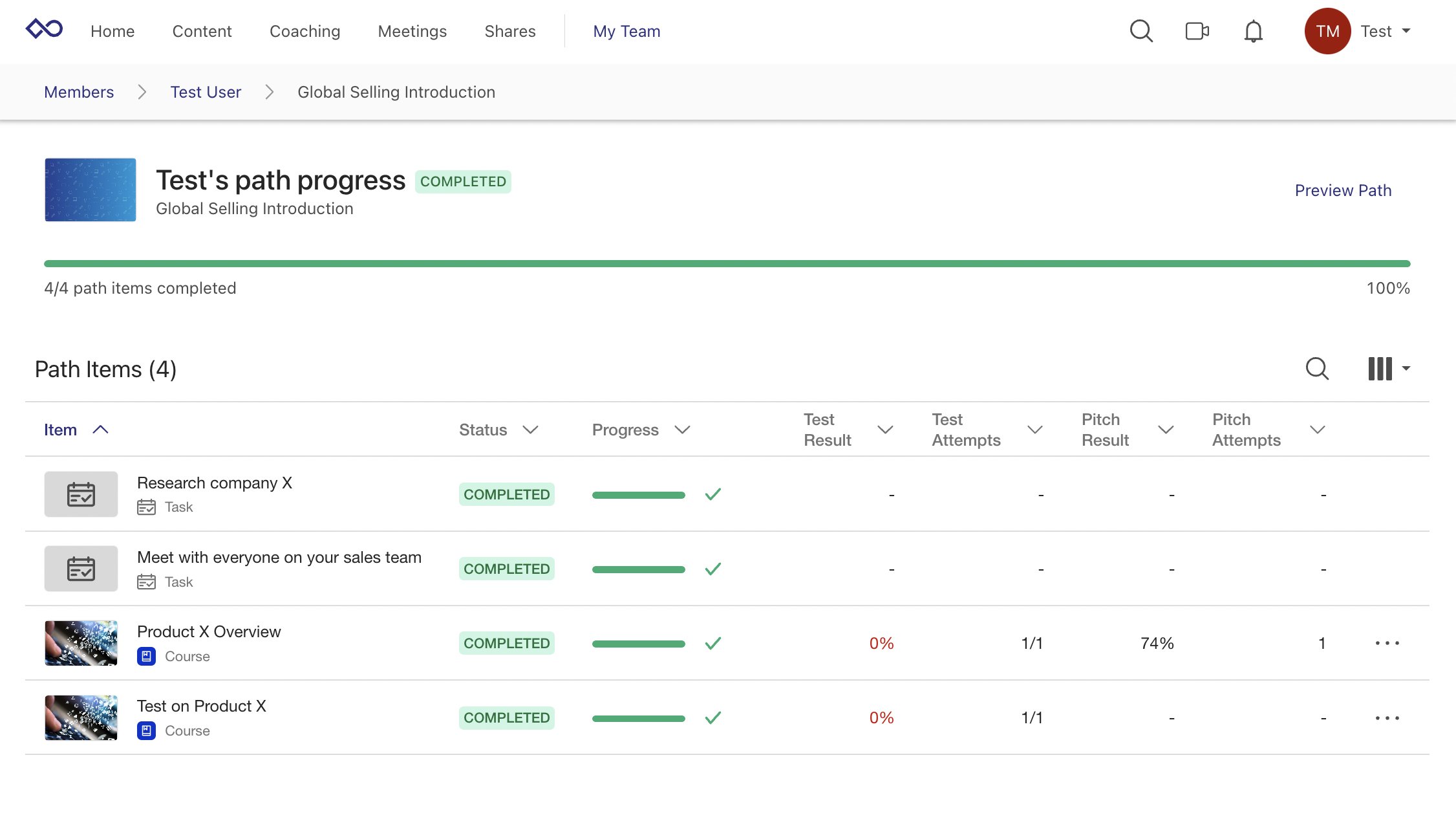 See your team members learning progress in My Team hub: Members ...
