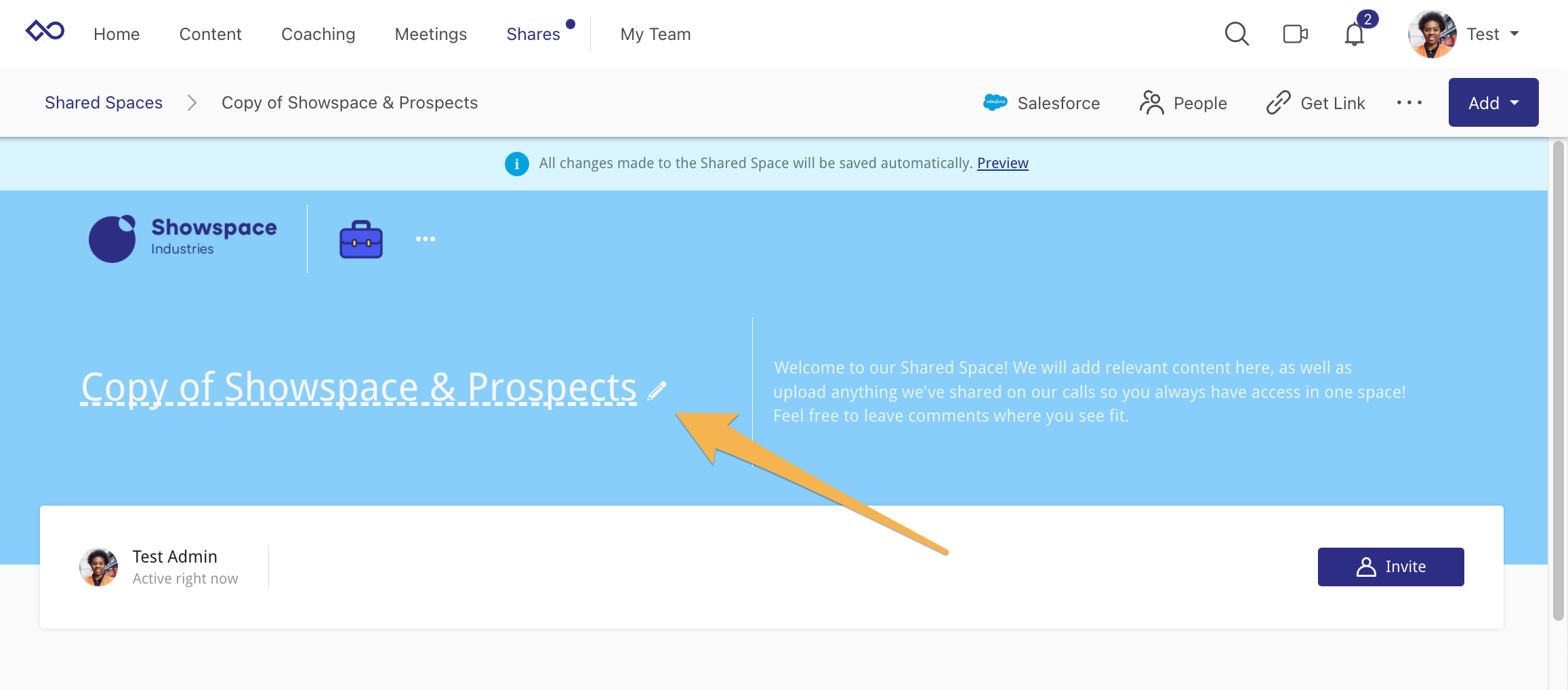 Shared Spaces erstellen und duplizieren – Showpad Help Center - German